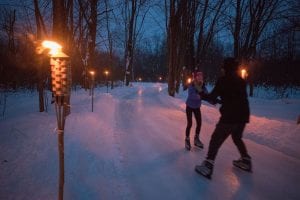 1.5km Wooded Skating Trail at Fern Resort Orillia Ontario