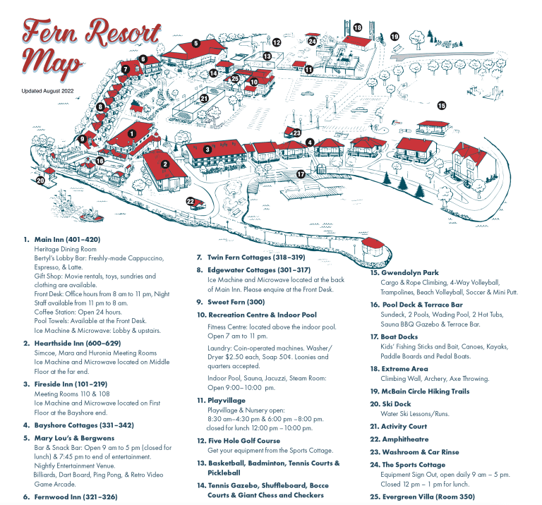 Fern Property Map - Fern Resort | Ontario's All-inclusive Resort