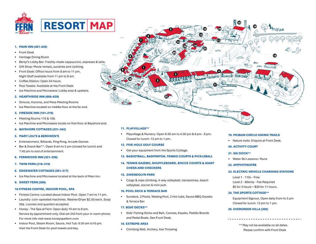 Fern Property Map - Fern Resort | Ontario's All-inclusive Resort